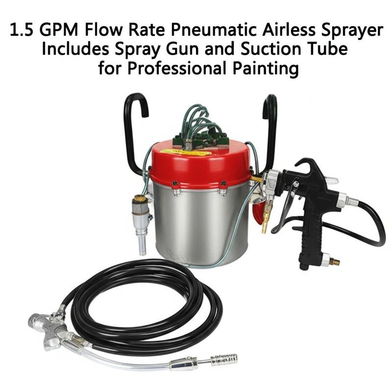 1.5 GPM Flow Rate Pneumatic Airless Sprayer Includes Spray Gun and ...